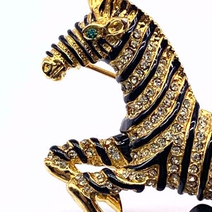 Zebra Designer Collection by Sphinx Rhinestones Gold Tone W/ Black ...