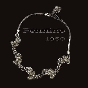 Pennino 1950 - Spectacular Diamond Bloom Necklace W/glamorous Real-look ...