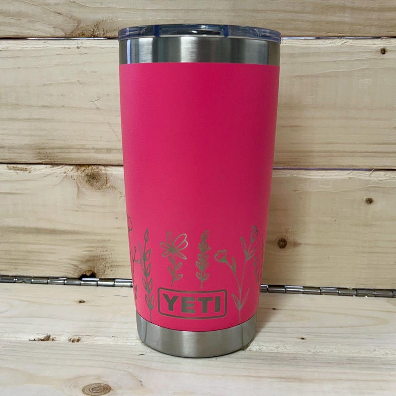 YETI 20oz Tumbler Engraved, Floral Wrap Tumbler, YETI, Laser Engraved ...