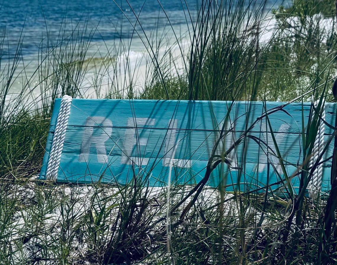 Beachy Relax Sign| Distressed Relax Wall Decor| Relax Wall Hanging With ...