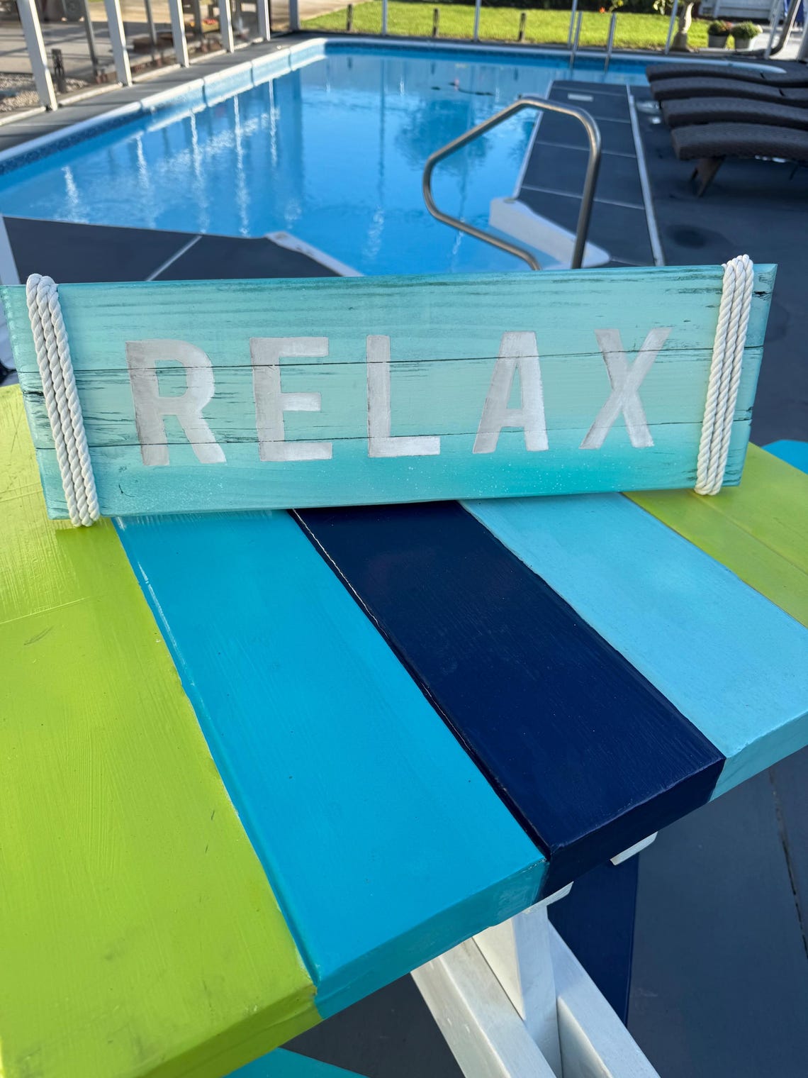 Beachy Relax Sign| Distressed Relax Wall Decor| Relax Wall Hanging With ...