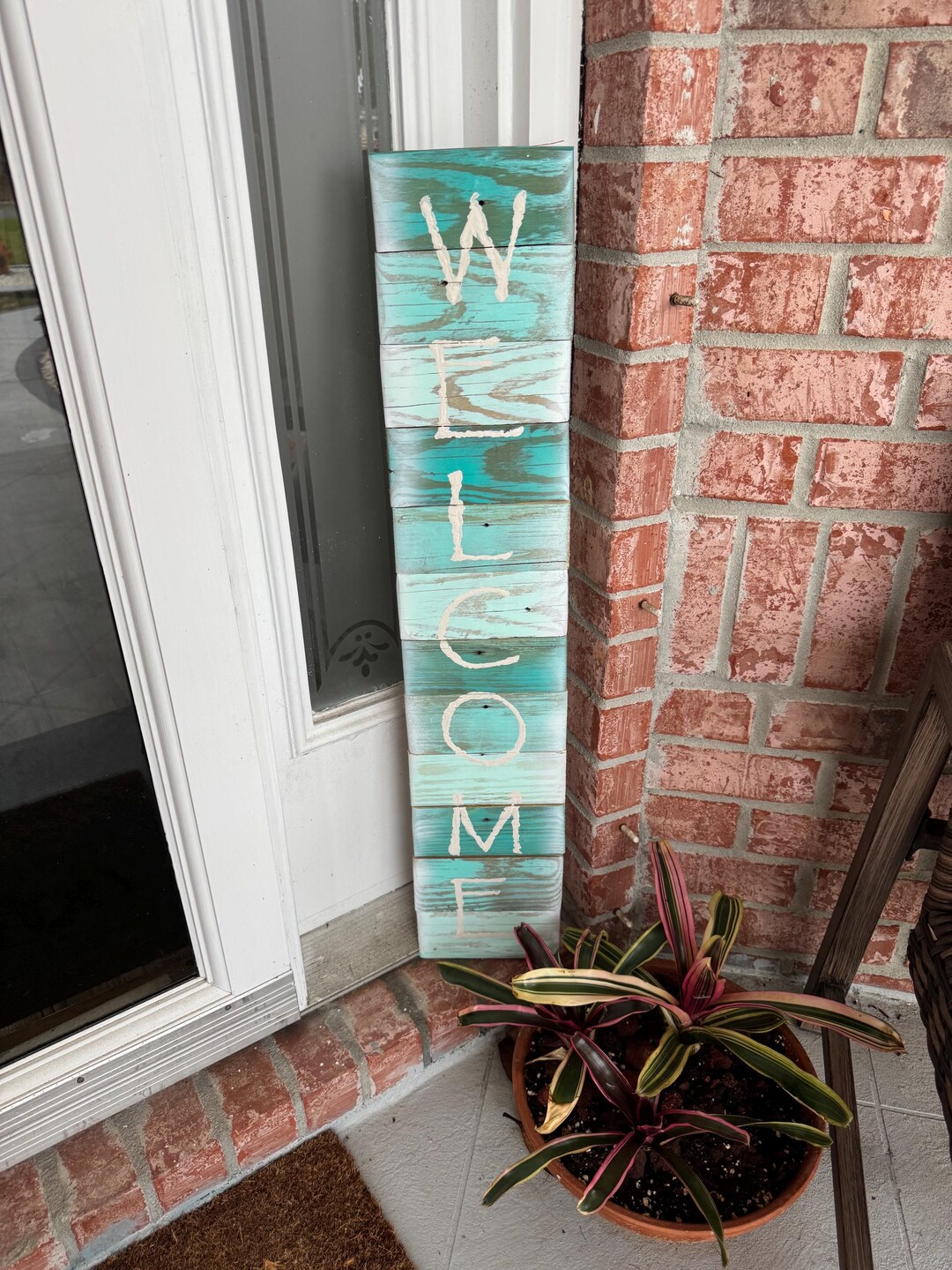 Beachy Welcome Sign| Beach Style Welcome Sign| Vertical Welcome Sign ...
