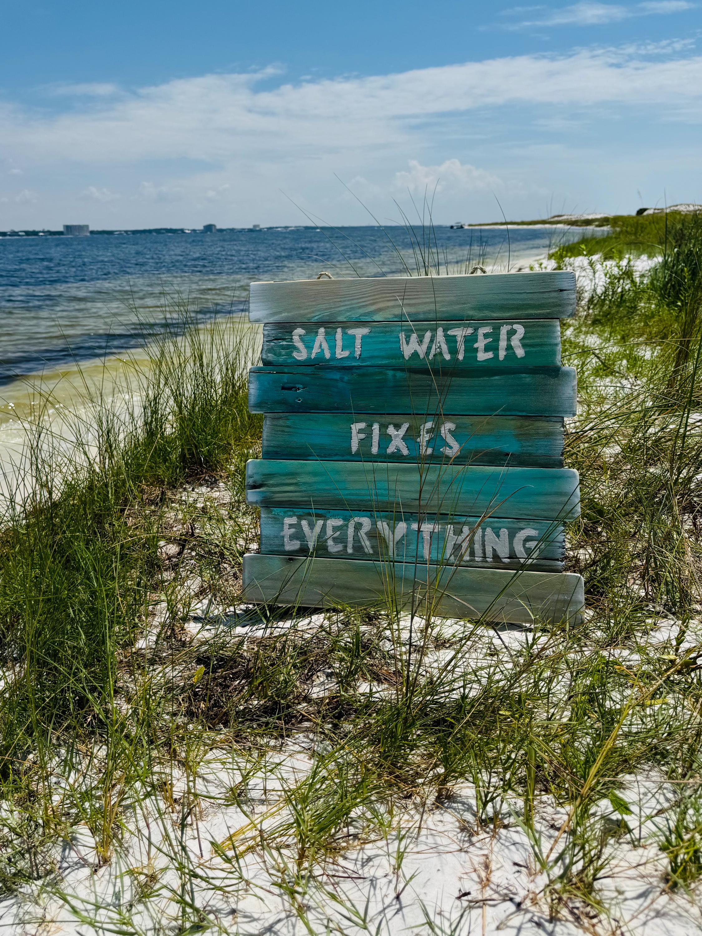 Saltwater Fixes Everything Beach Sign/ Reclaimed Wood Beach Decor ...