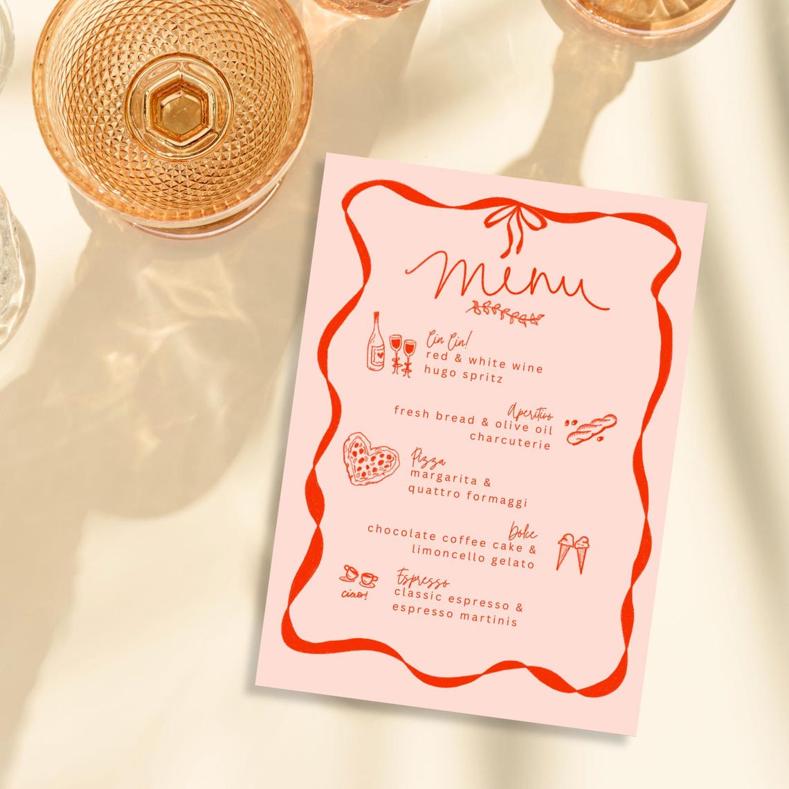 That’s Amore Menu Template, Editable Canva Template, Engagement ...