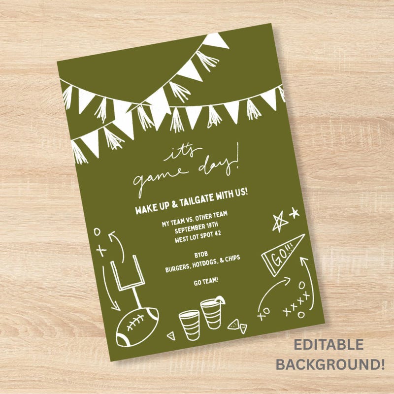 Tailgate Football Invite - Etsy