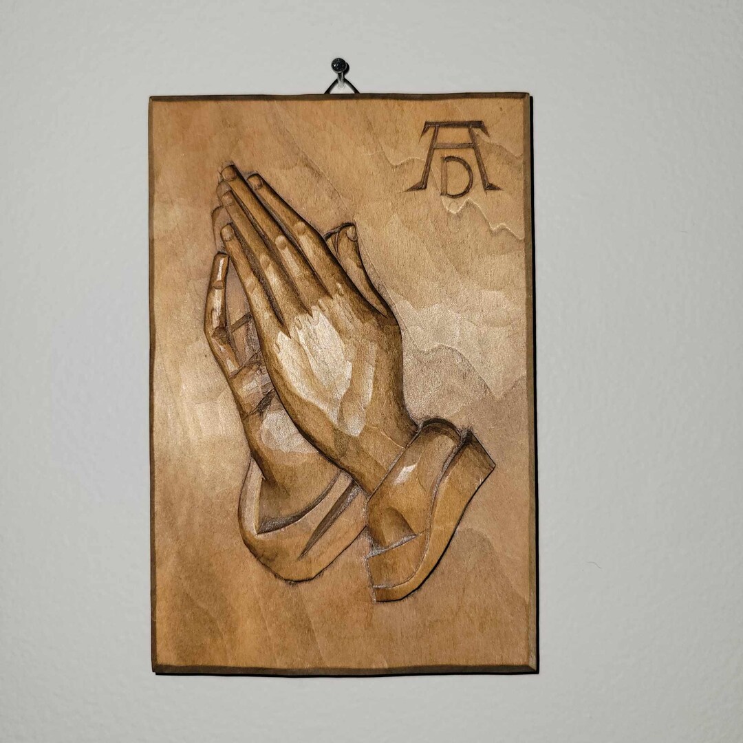 ALBRECHT DURER Praying Hands, Carved Wooden Plaque, Art Sculpture Wall ...