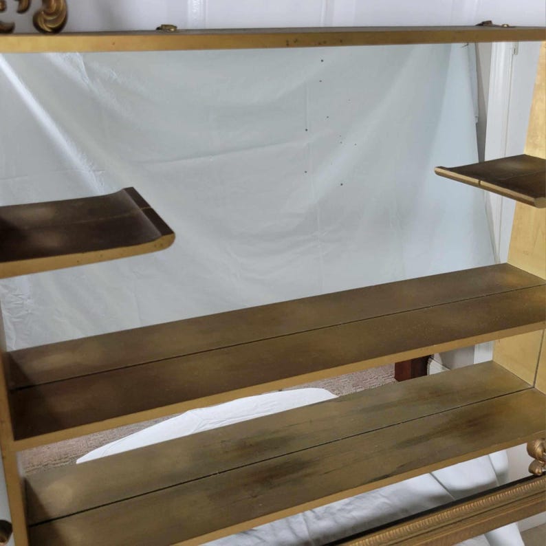 Gold Shadow Box Mirrored Knick Knack Display Shelving Unit, Ready to ...