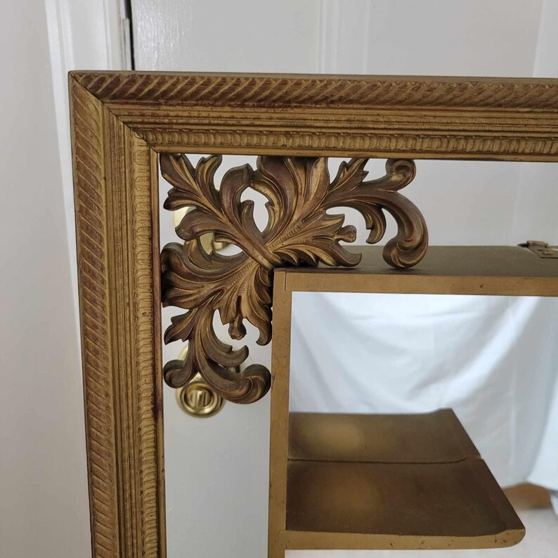 Gold Shadow Box Mirrored Knick Knack Display Shelving Unit, Ready to ...