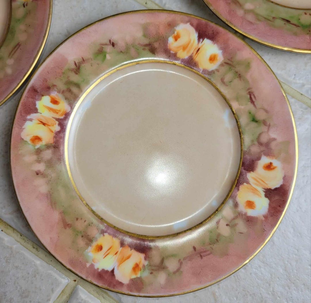Antique Set of 4 Porcelain Silesia Plates, Hermann Ohme Circa Early ...