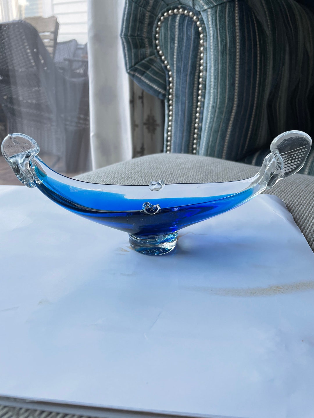 Murano Gondola Blue Bowl - Etsy