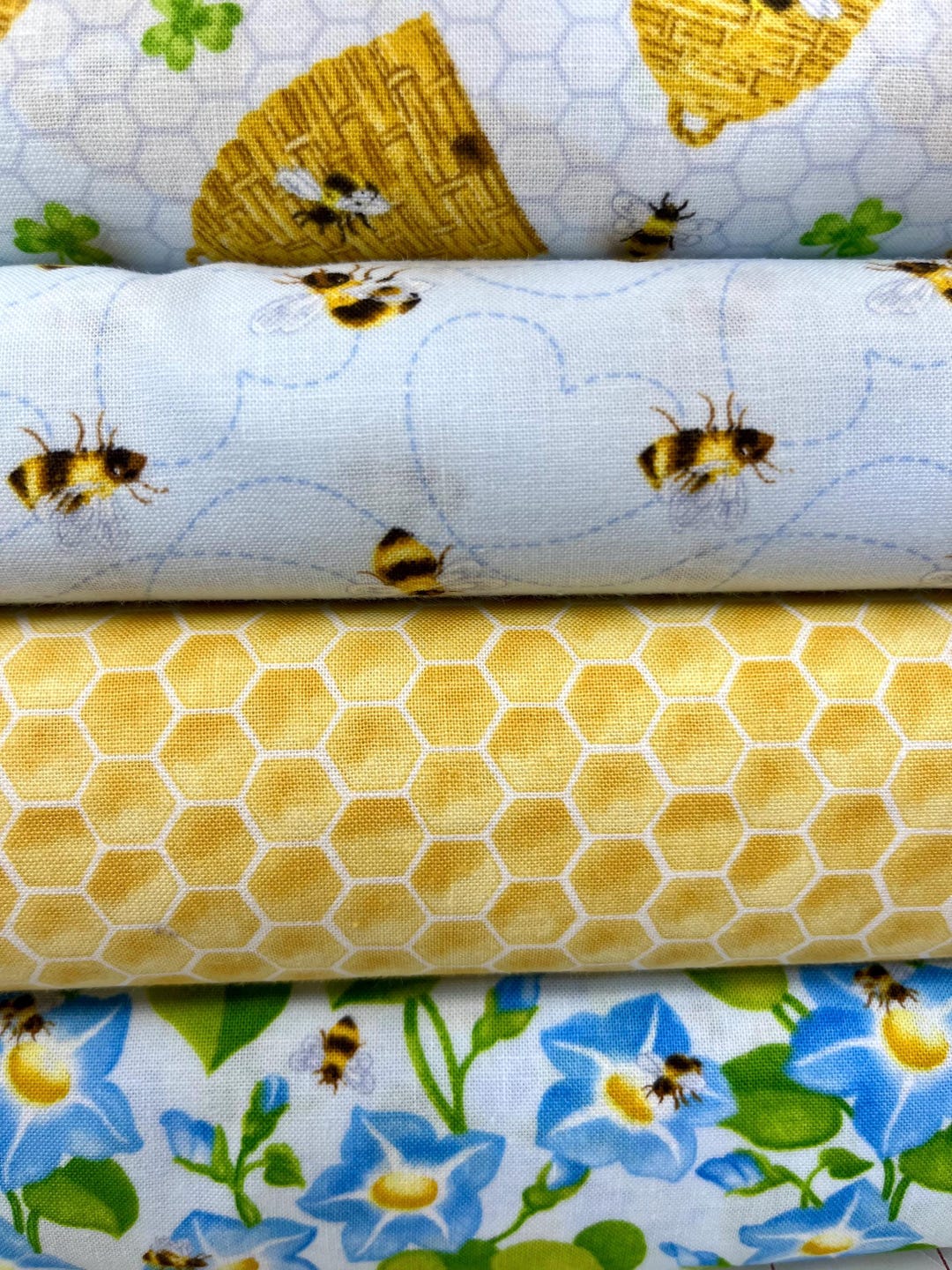 Buzzy Bees Quilting Fabric Bundles by Henry Glass - Cotton Bee & Hive ...