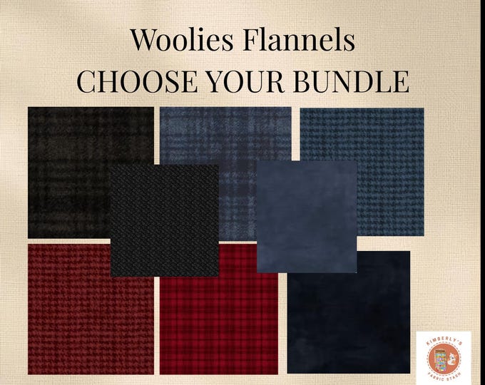 Custom Woolies Flannel Fabric Bundle: Pick 1 to 5 Brushed Cotton Prints ...