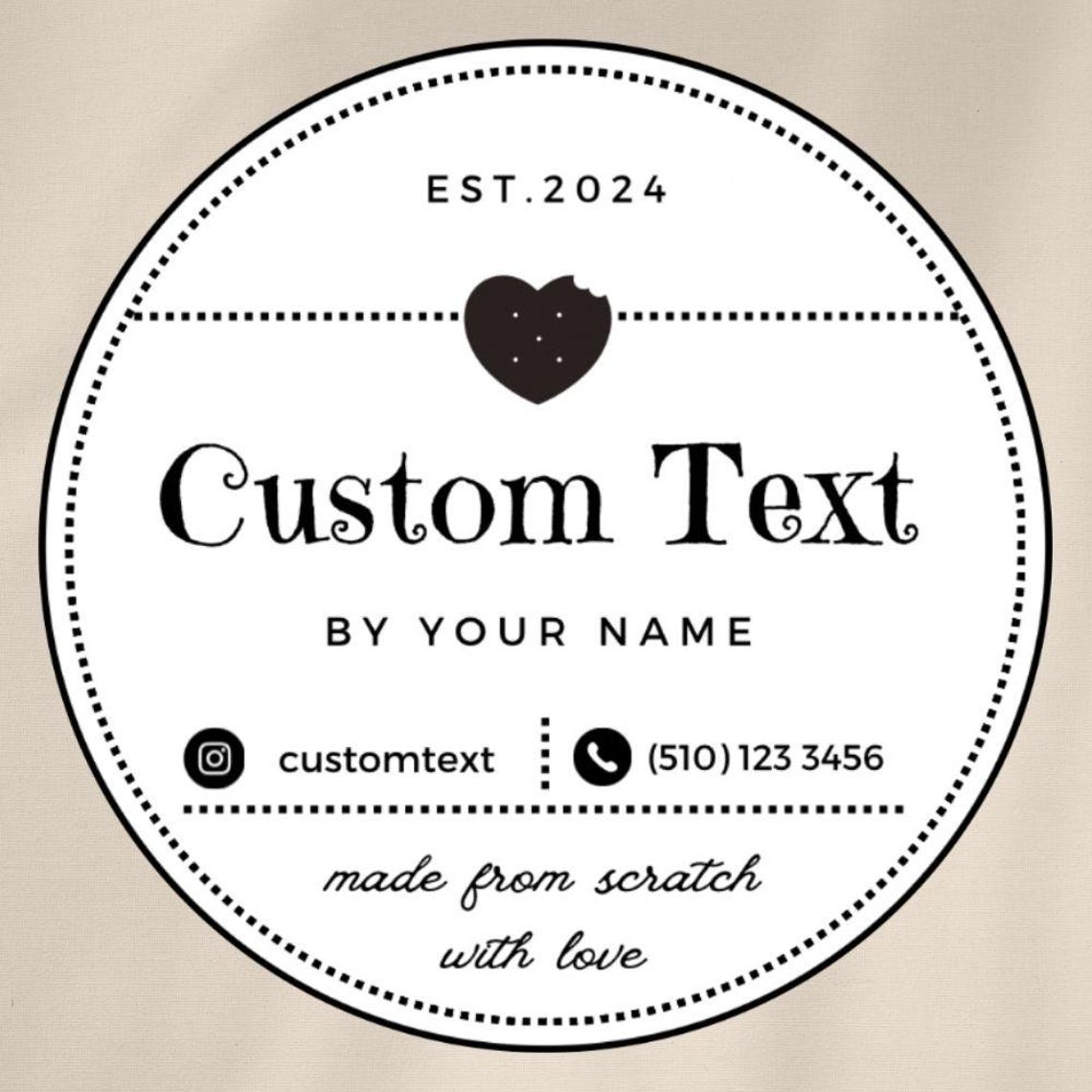 Homemade Food Label Digital Template - Cookie Label Sticker / Tag ...