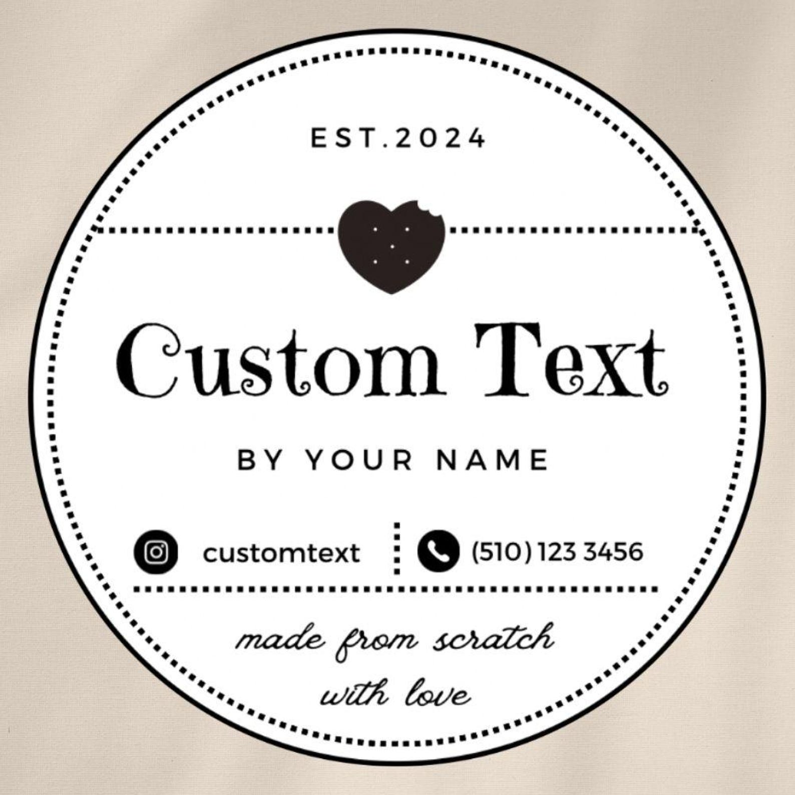 Homemade Food Label Digital Template - Cookie Label Sticker / Tag ...