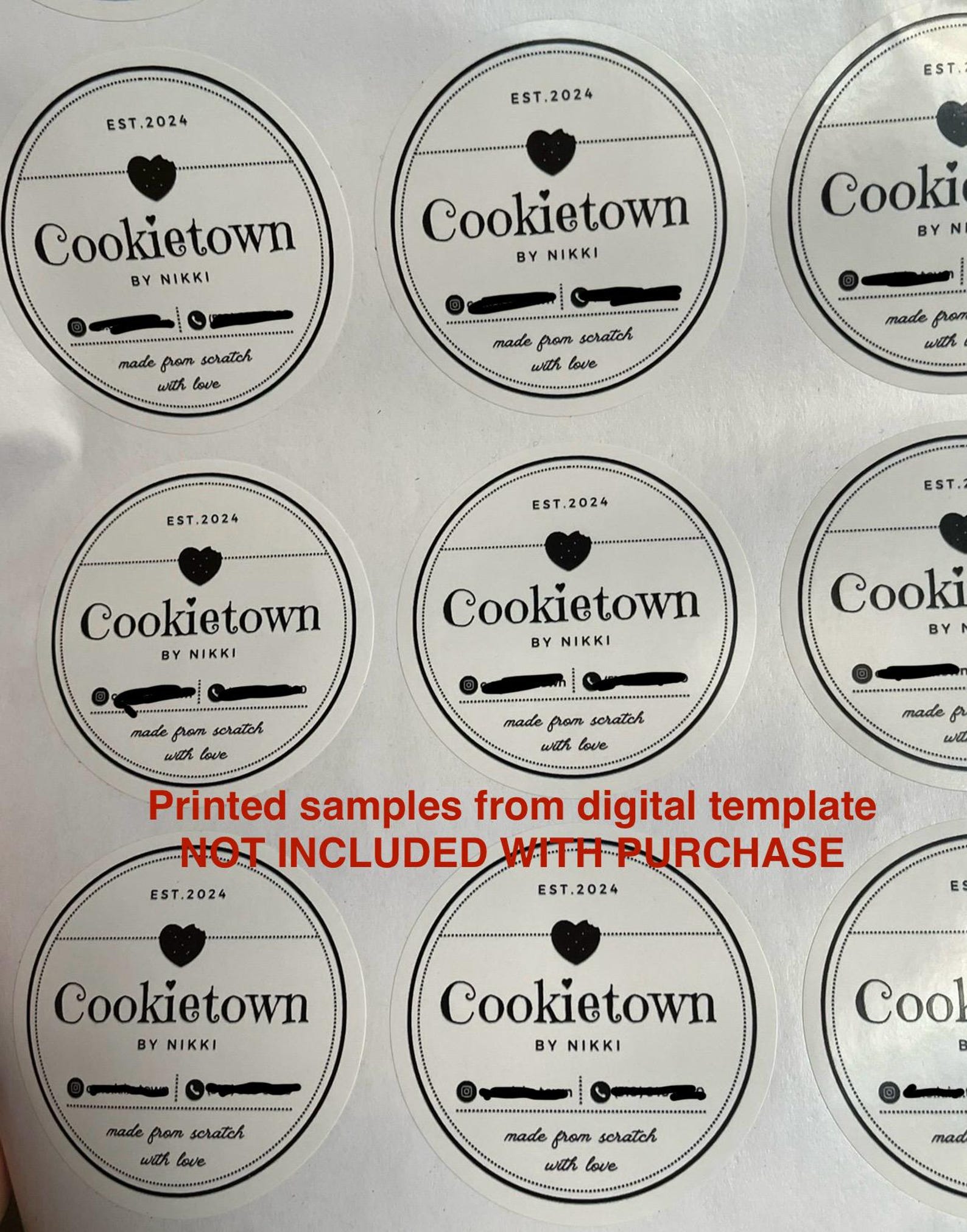 Homemade Food Label Template – Customizable Cookie Stickers (PDF ...