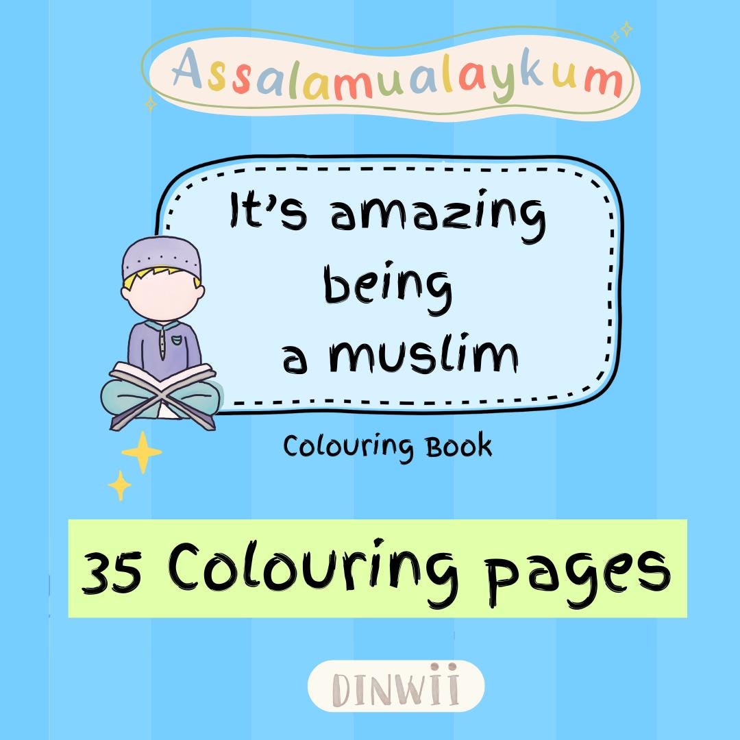 Colouring Book for Muslim Kids - It's Amazing Being a Muslim - Etsy