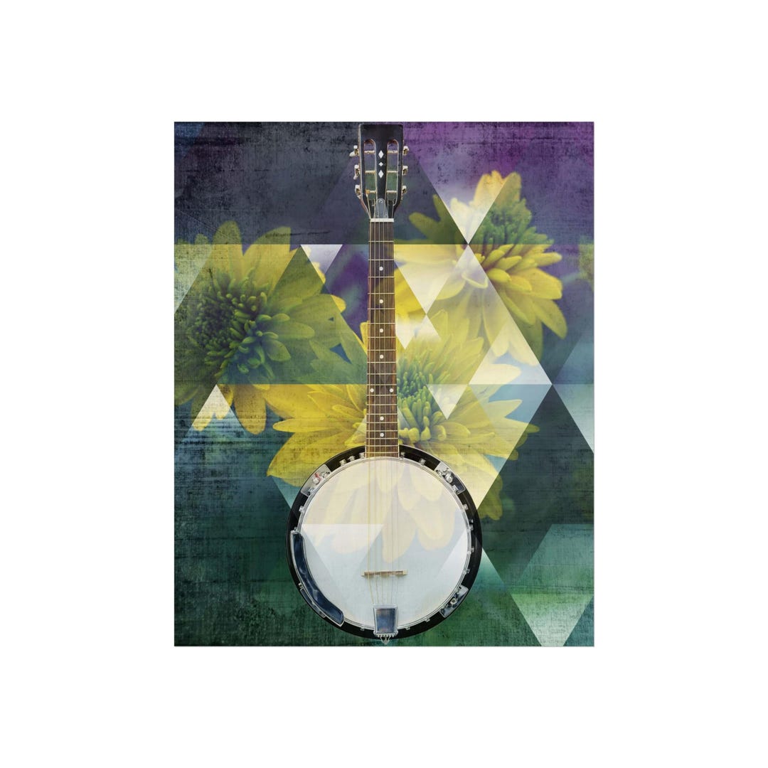 Banjo and Flowers - Fine Art Posters - Etsy