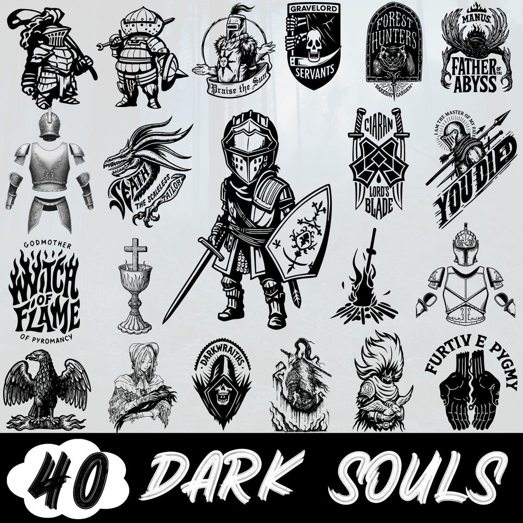 Dark Souls Black Knight SVG: Elden Ring Warrior, Siegward (PDF Pattern ...