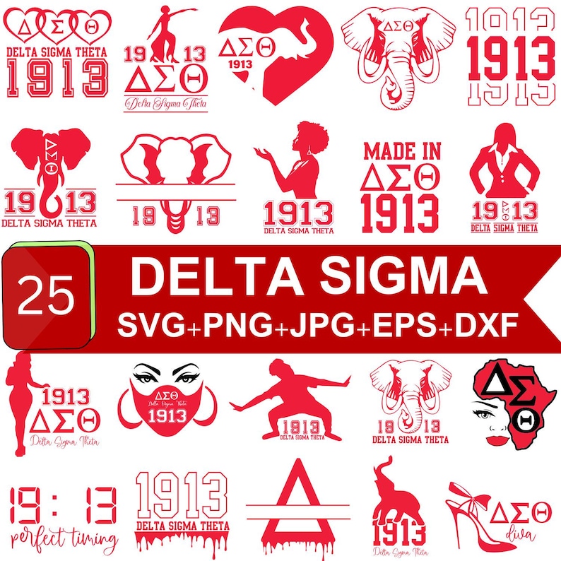 Delta Sigma Theta Svg Png Bundle, 1913 Hand Sign Cut Files, Delta Sigma ...