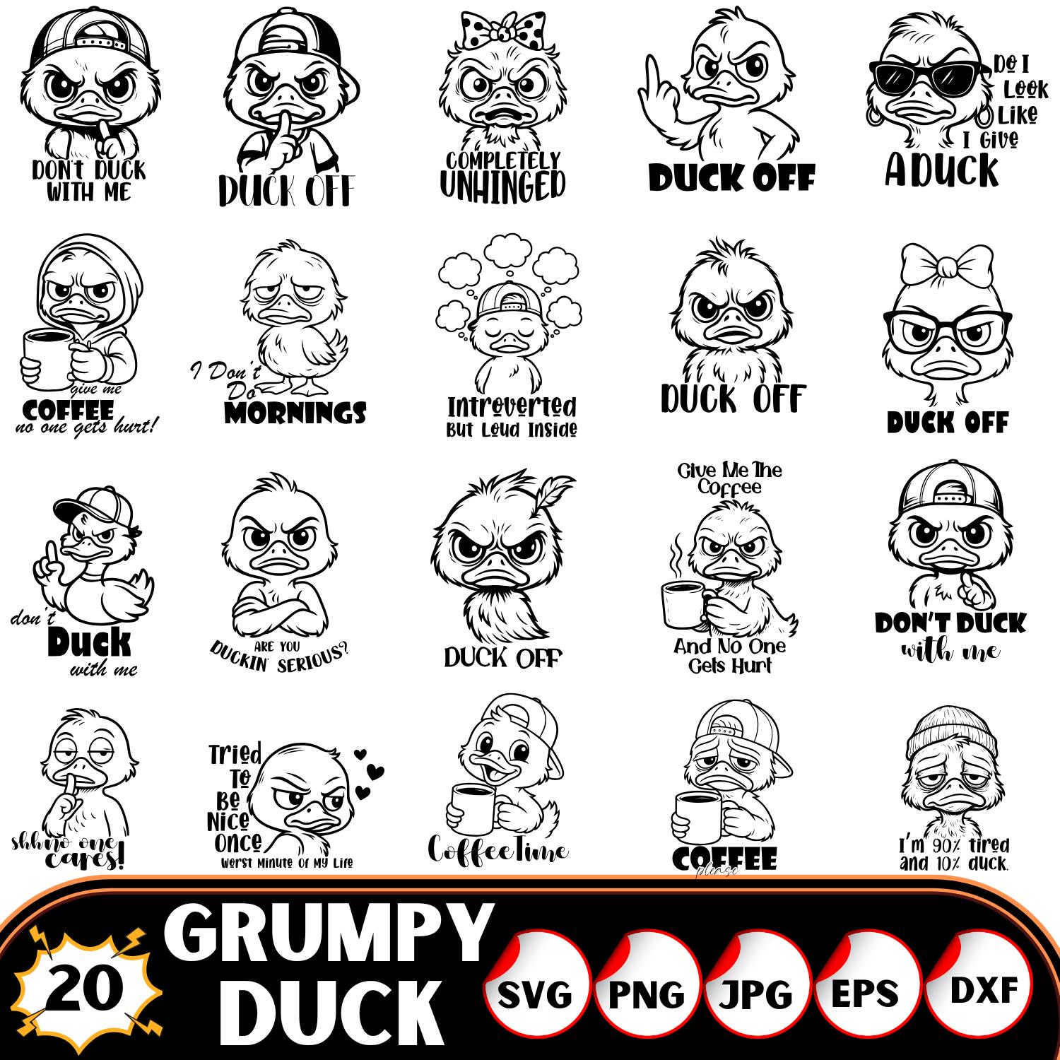 Grumpy Duck SVG Bundle, Sarcastic SVG Bundle, Funny Duck Bundle ...