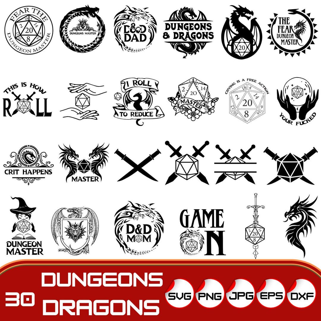 Dungeons and Dragons Svg, D&D Logo, Dungeons and Dragons Icon, Dnd Icon ...