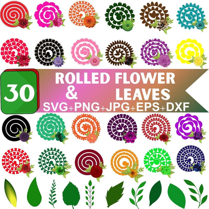 Rolled Flower Svg - Etsy