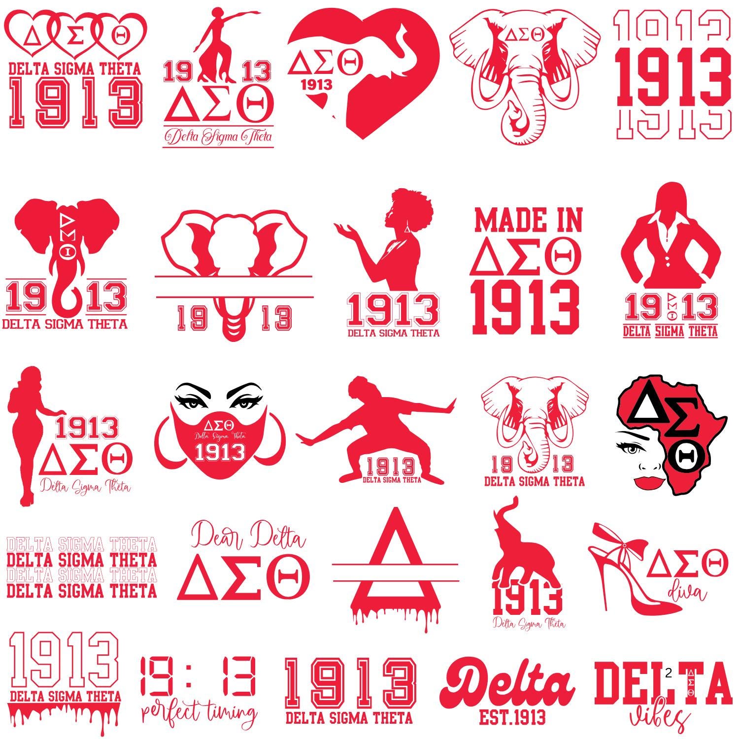 Delta Sigma Theta Svg Png Bundle, 1913 Hand Sign Cut Files, Delta Sigma ...