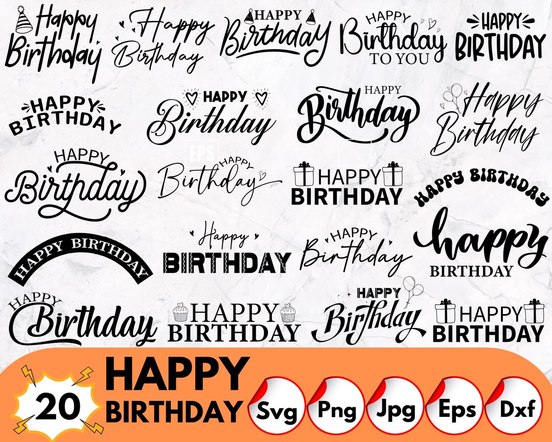 Happy Birthday SVG Bundle: Colorful Birthday Designs (digital Download ...