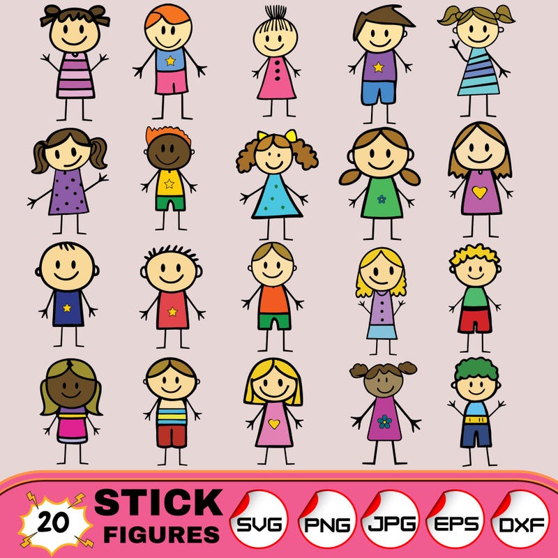 Stick Figures Svg - Etsy