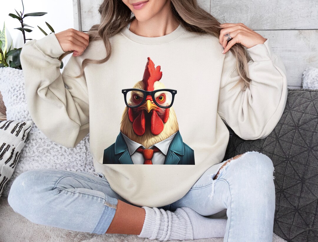 Corporate Rooster Unisex Crewneck Sweatshirt, Big Boy Chicken in a ...