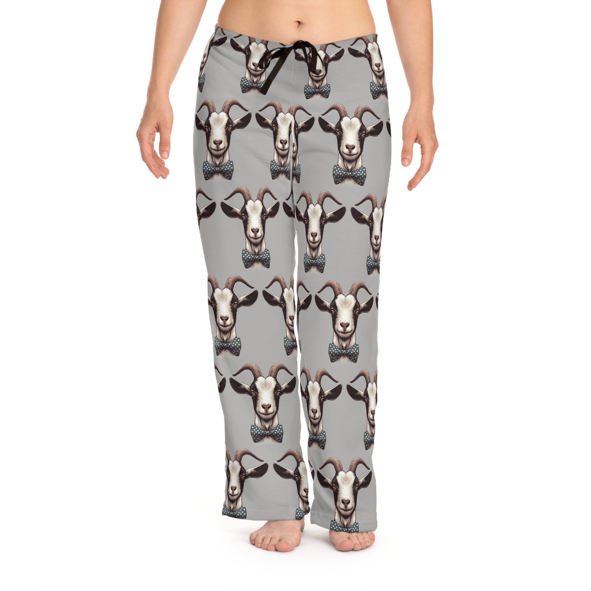 Goat Mama Women's Pajama Pants, Comfy Jersey Knit, Bowtie Goat Print ...