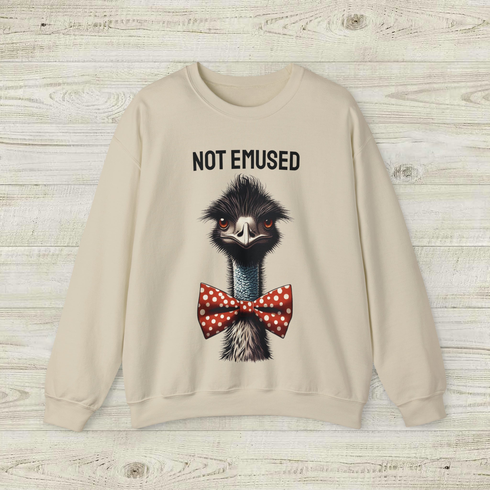 Emu Not Emused Unisex Crewneck Sweatshirt, Festive Emu Bird With Polka ...