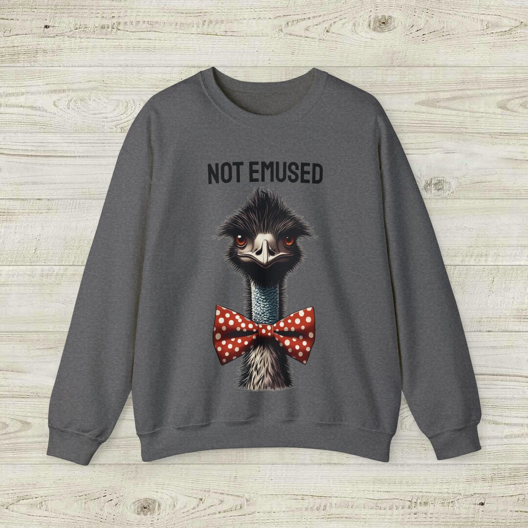 Emu Not Emused Unisex Crewneck Sweatshirt, Festive Emu Bird With Polka ...