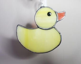 Stained Glass Yellow Rubber Ducky Suncatcher - Etsy