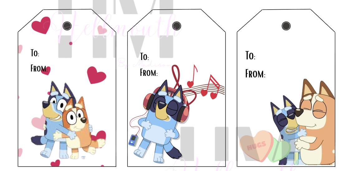 Bluey Valentine's Day Tags - Etsy