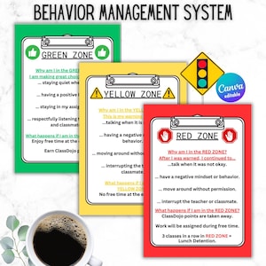 Elementary Classroom Stop Light Behavior Chart Incentive Posters Red ...