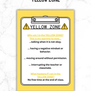 Elementary Classroom Stop Light Behavior Chart Incentive Posters Red Yellow Green Zone Behavior ...