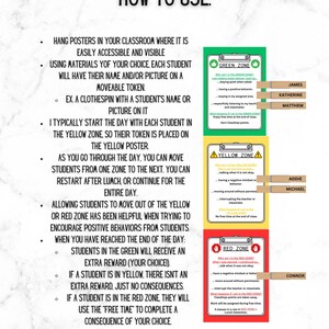 Elementary Classroom Stop Light Behavior Chart Incentive Posters Red ...