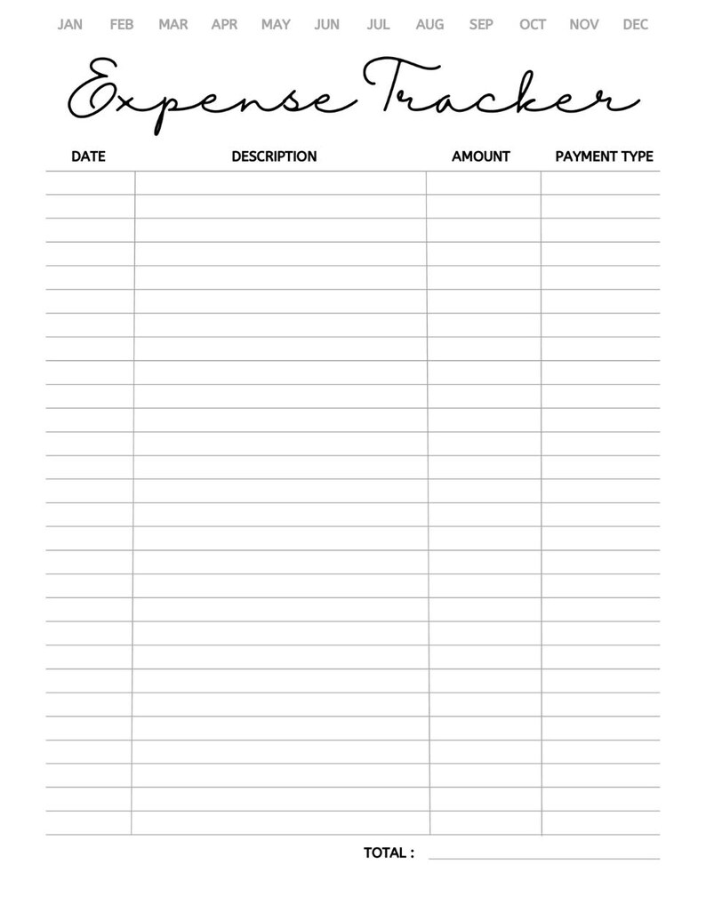 Printable Monthly Expense Tracker - Etsy