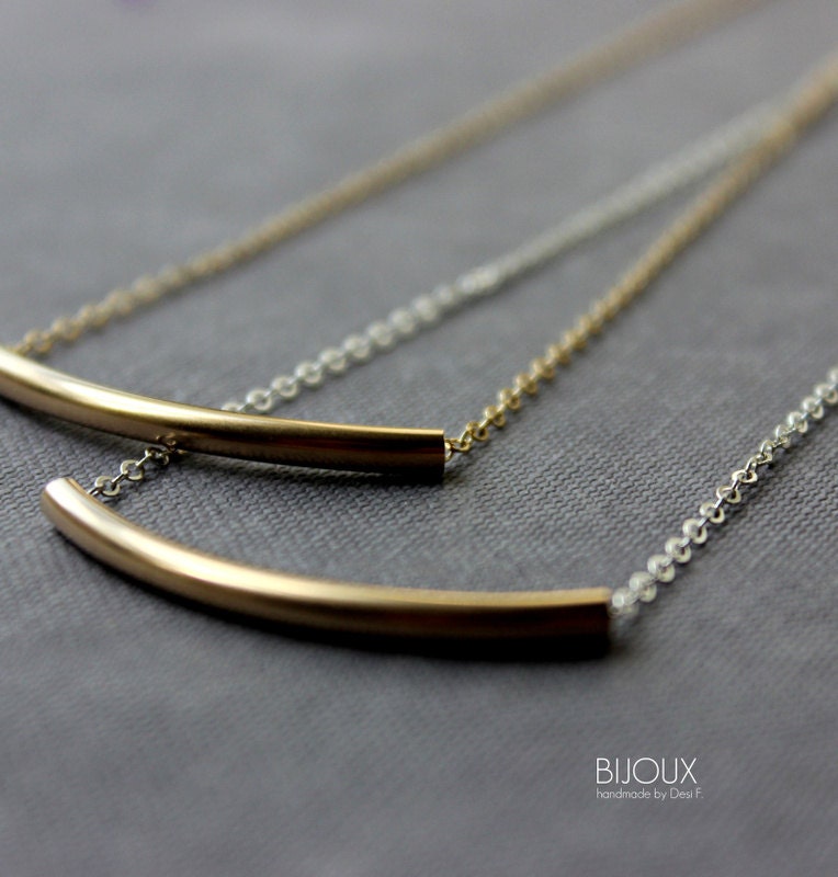 Tube Necklace Celebrity Style Necklace Choose Goldfilled or - Etsy