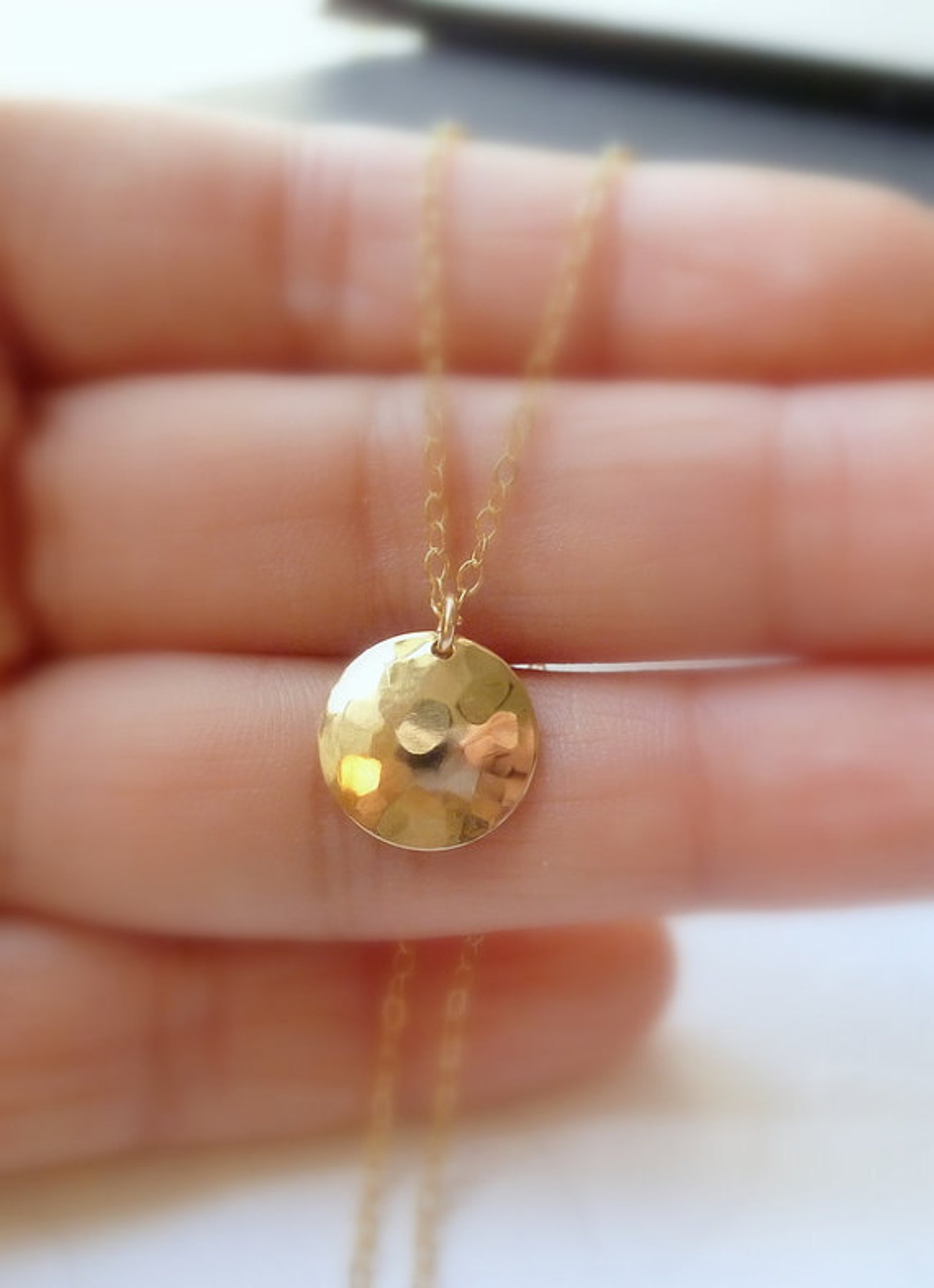 Disc Necklace - 14K Goldfilled - "soleil" Necklace....... - Etsy