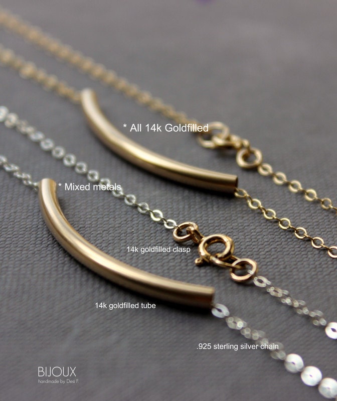 Tube Necklace Celebrity Style Necklace Choose Goldfilled or - Etsy