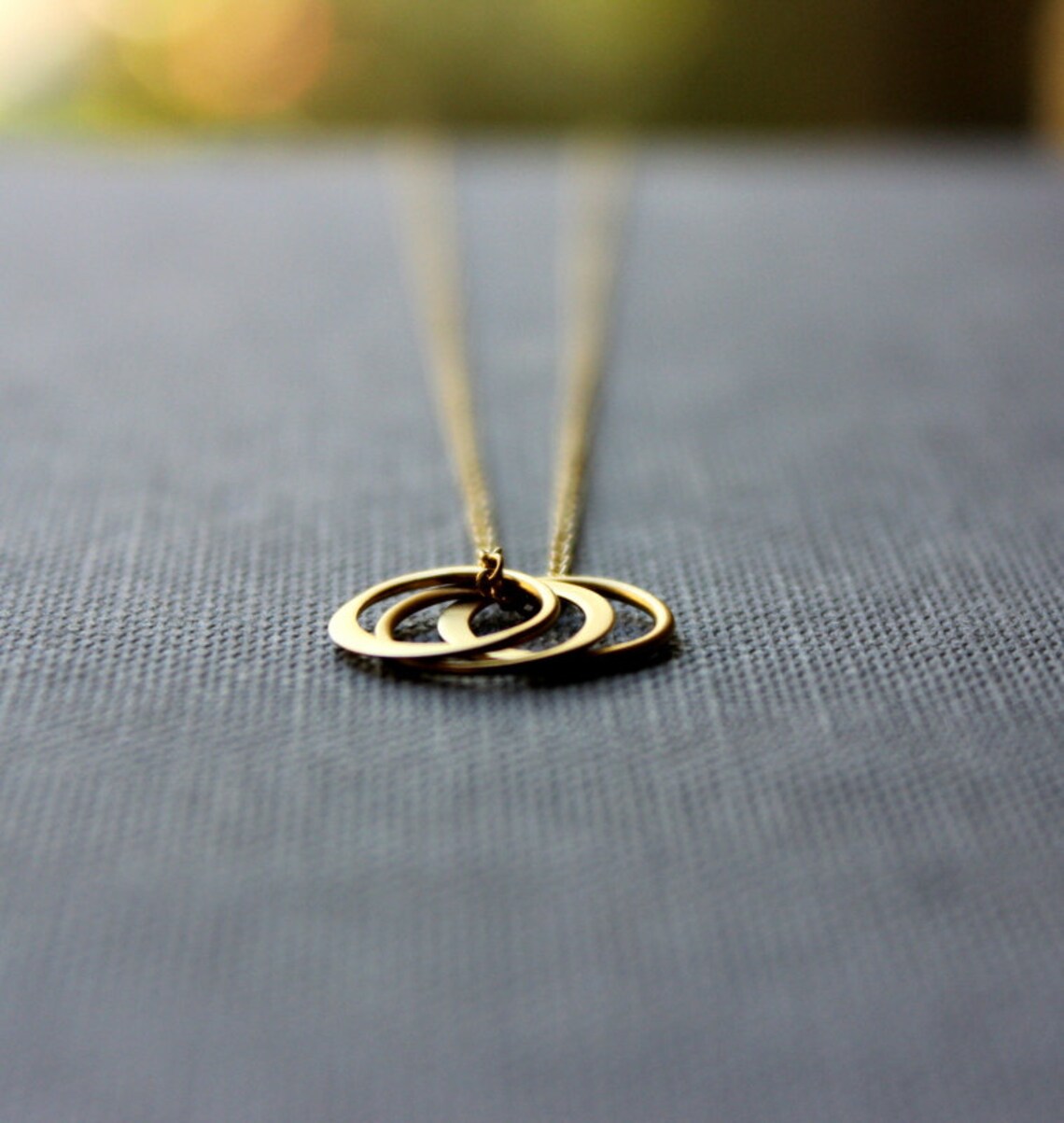 Three Ring Necklace Choose Gold or Silver Celebrity Style - Etsy