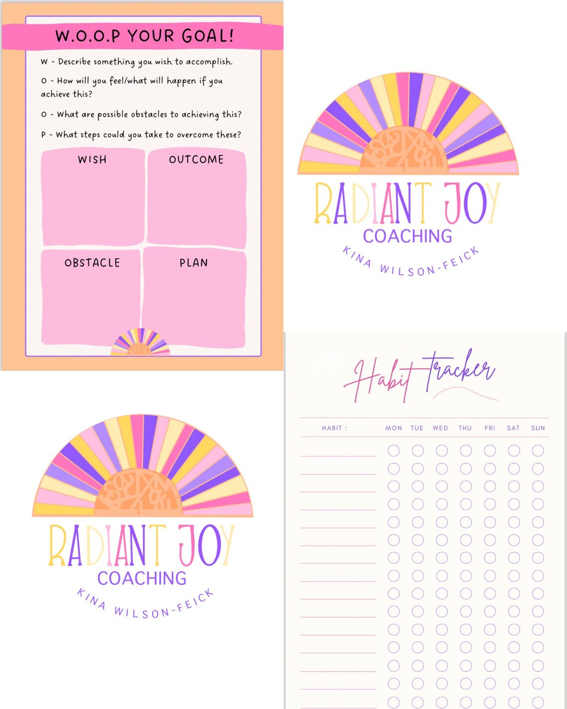 Goal Tracker Bundle - Digital Download - Yearly, Monthly, Weekly Goal ...