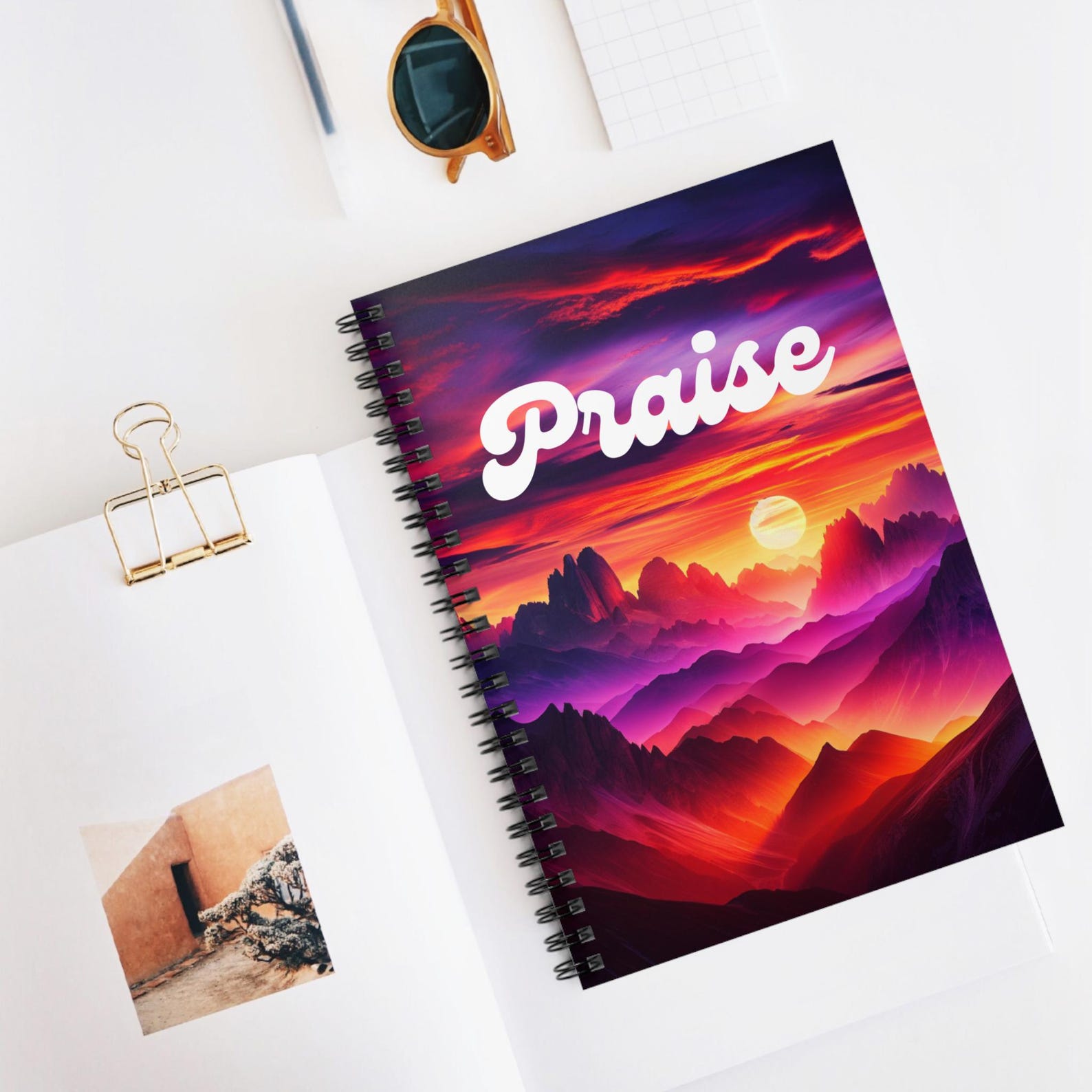 Praise Journal - Sunset & Mountain Design - Notebook for Daily Praise ...