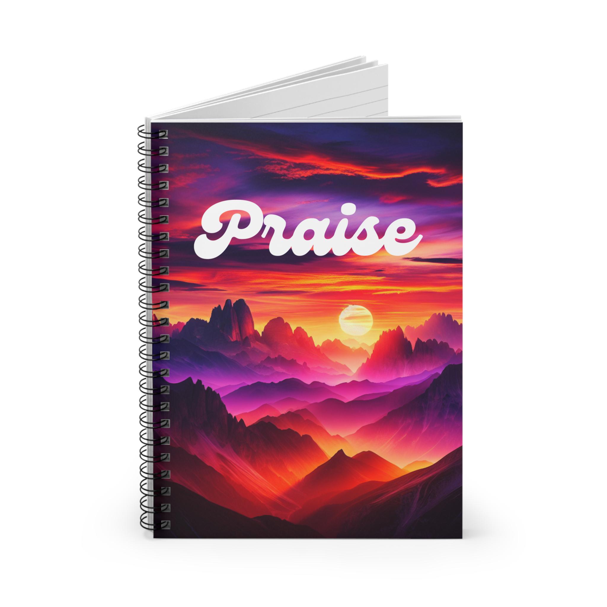 Praise Journal - Sunset & Mountain Design - Notebook for Daily Praise ...
