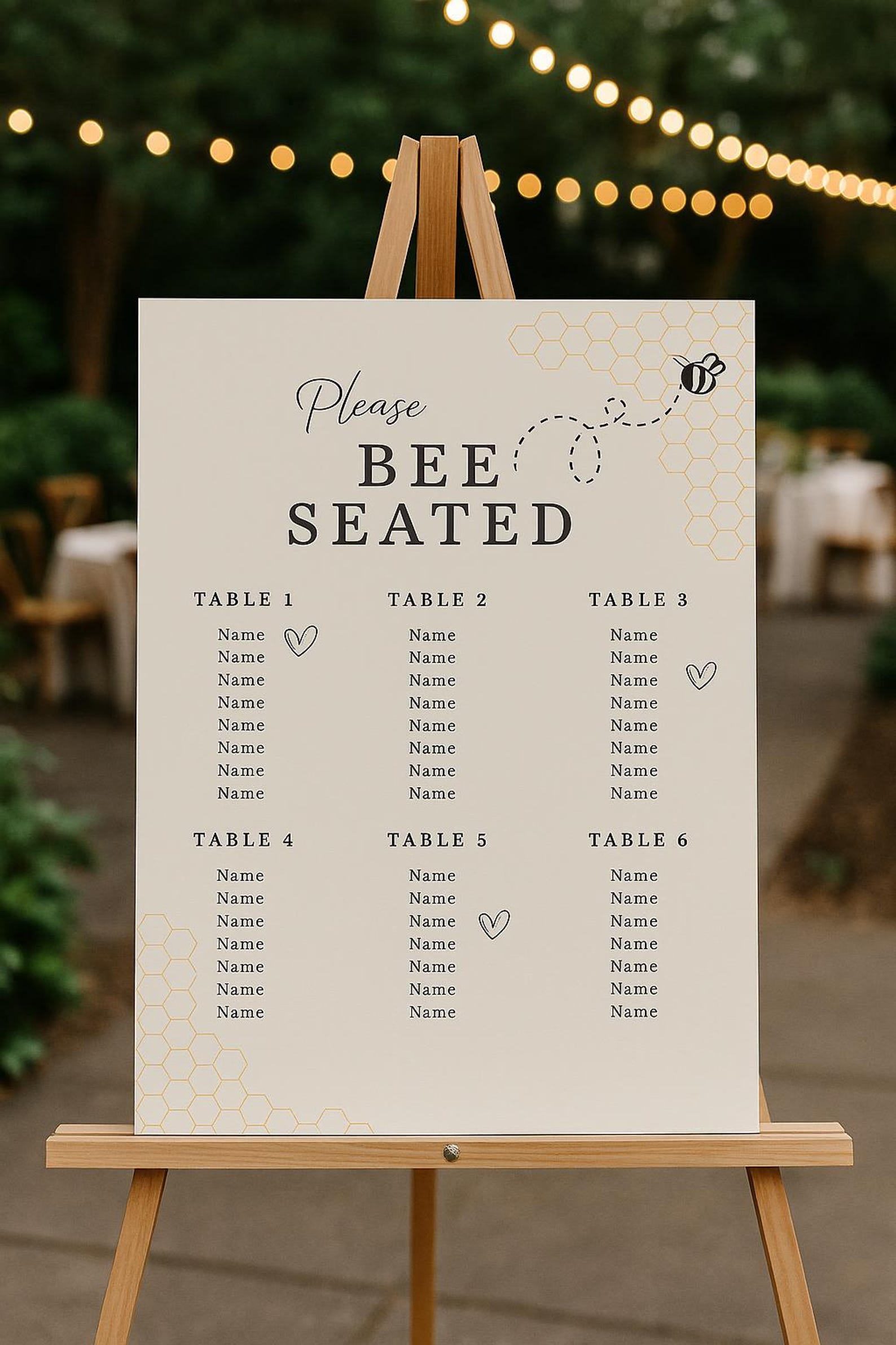 Please Bee Seated - Seating Chart Template - Etsy