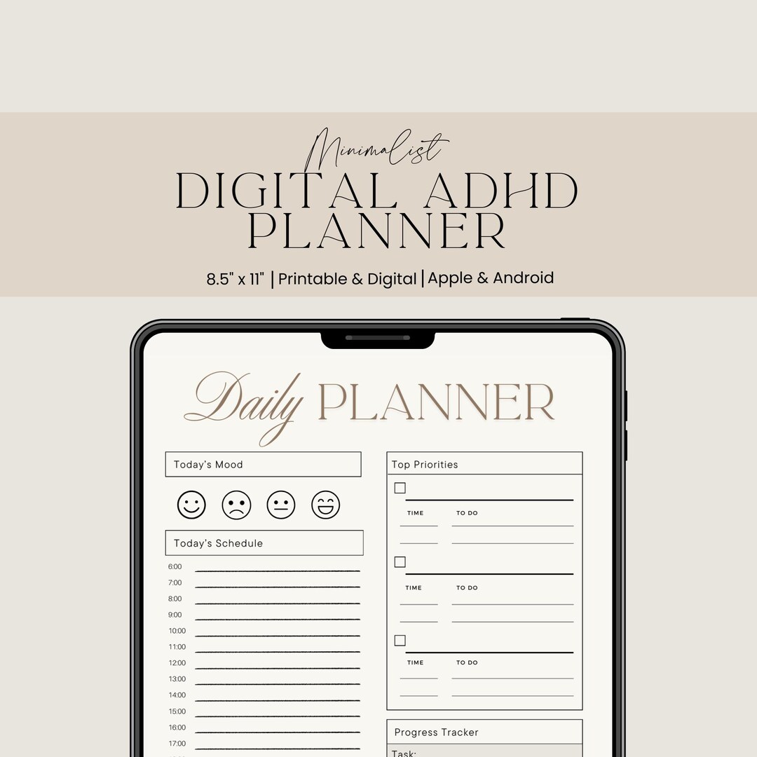 ADHD Friendly Planner, ADHD to Do List Template, ADHD Digital to Do ...