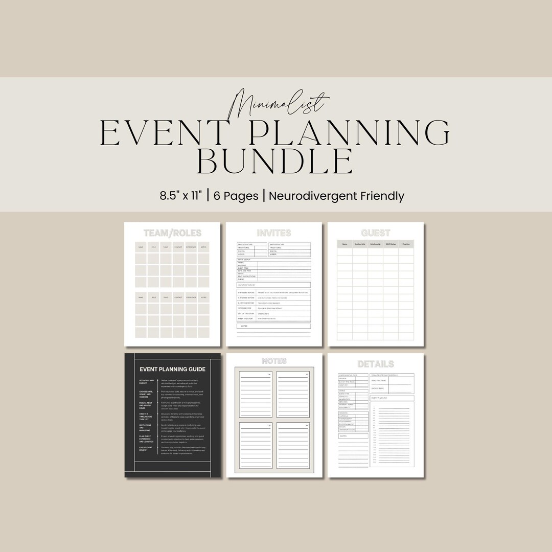 Printable Event Planning Template Bundle (digital Download) - Etsy