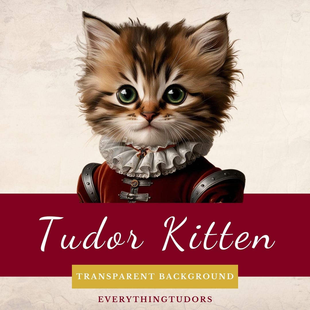 Tudor Cats Clipart Kitten in Tudor Dress, Single, Scrapbooking, Junk ...